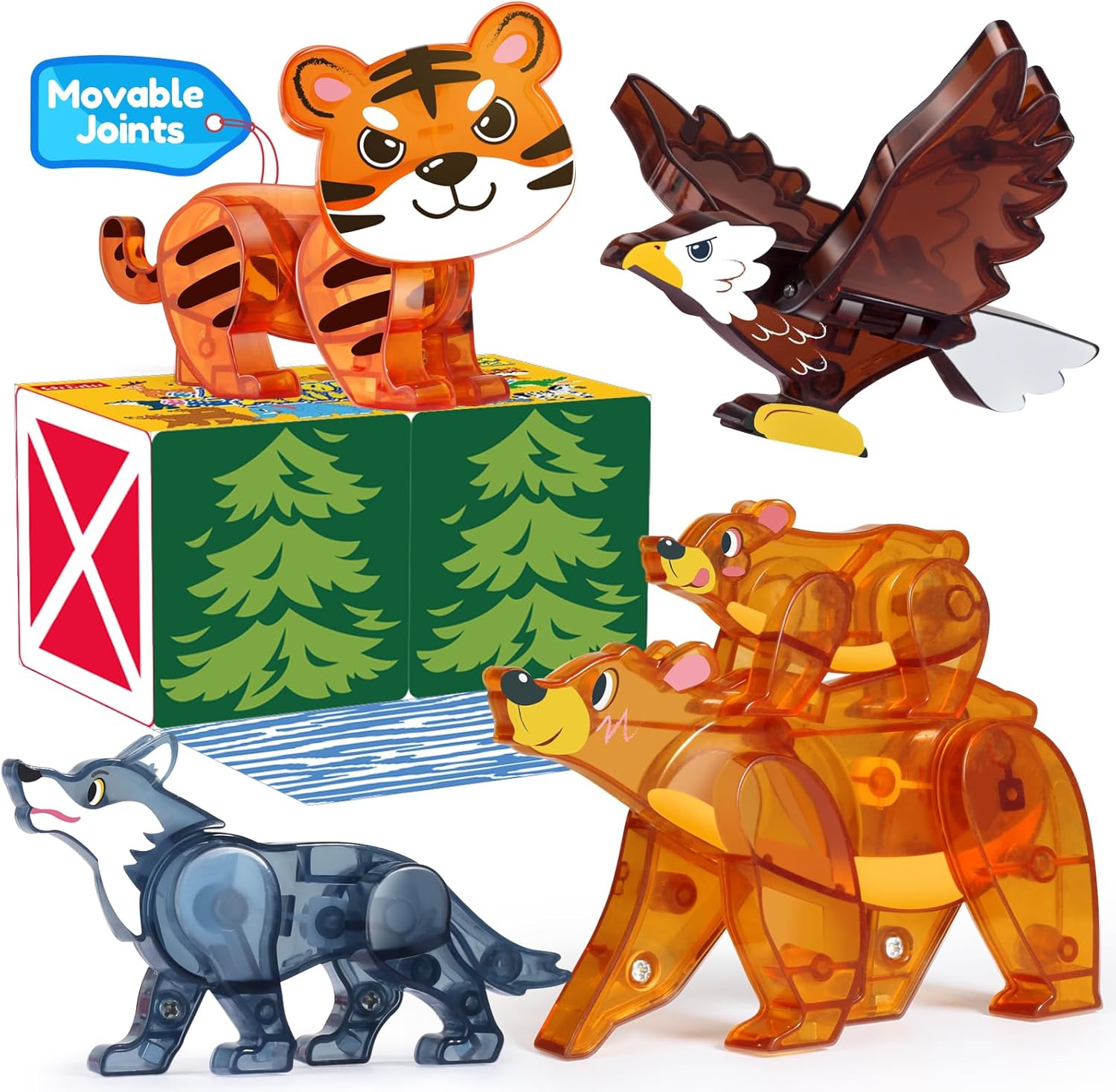 Amazon.com: Oriate Magnet Wild Animals for Magnetic Tiles, 5pcs Movable ...