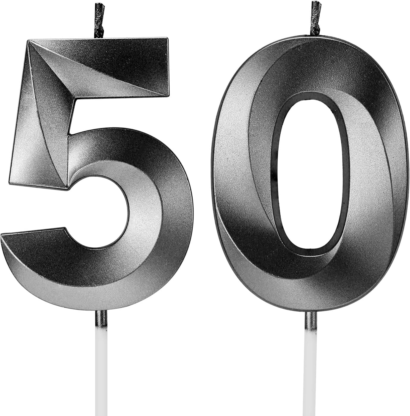 Amazon.com: 50th Birthday Candles, Number Candle for Cake Birthday ...