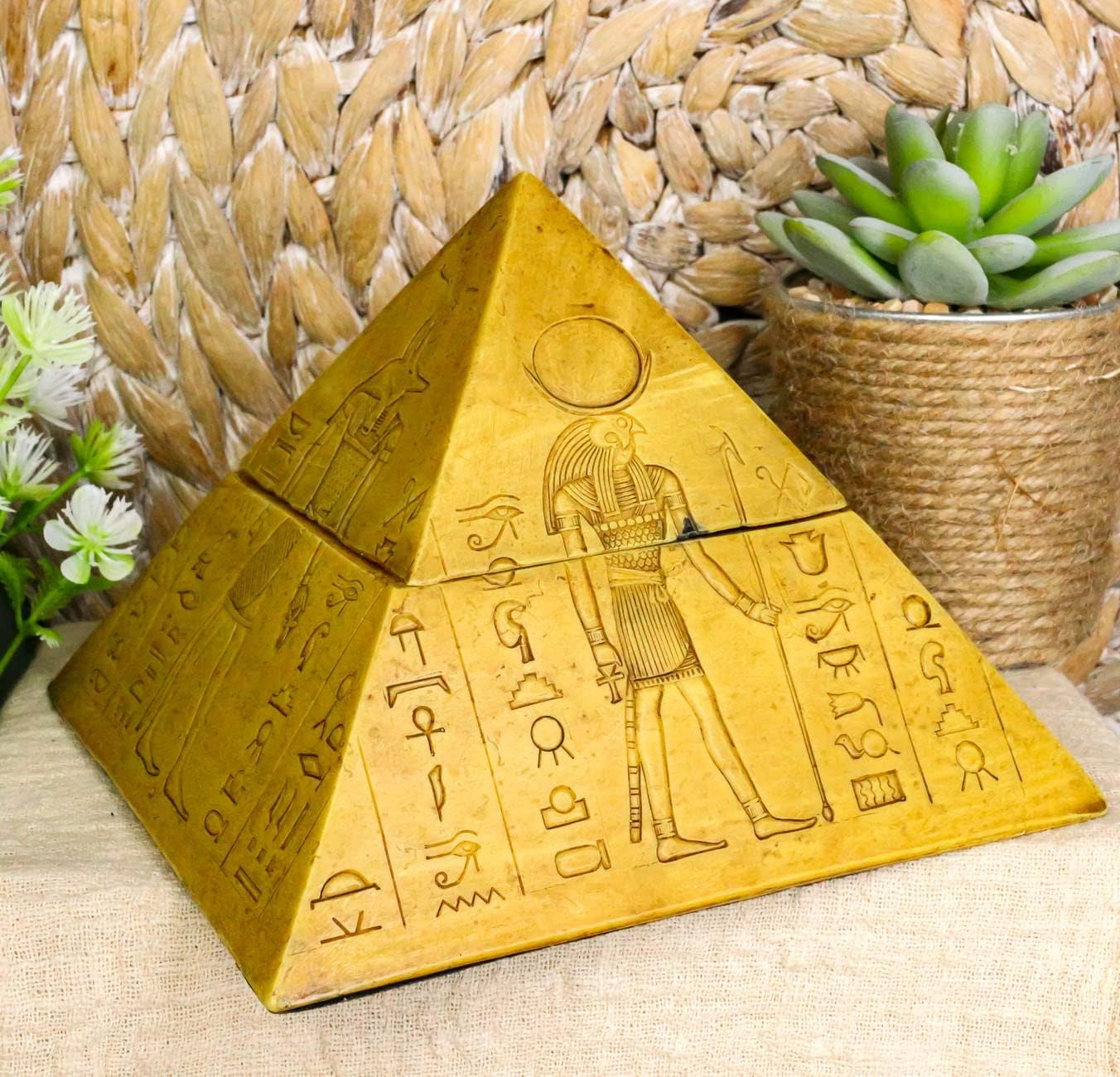 Amazon.com: Egyptian Small Bronze Pyramid Trinket Box Egypt Jewelry ...