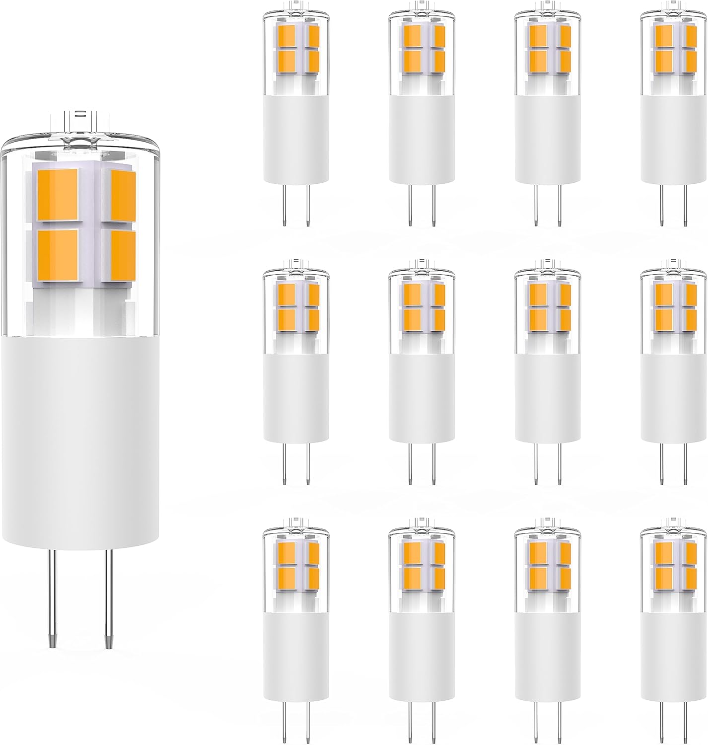 GOHDLAMP G4 LED Warmweiß 2700K, T3 12V 3W G4 LED 2-polig Leuchtmittel 12er, 30W Halogen ...