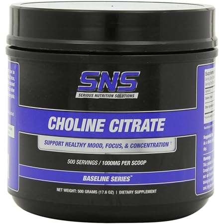 Amazon.com: Serious Nutrition Solution Choline Citrate Powder, 500 ...