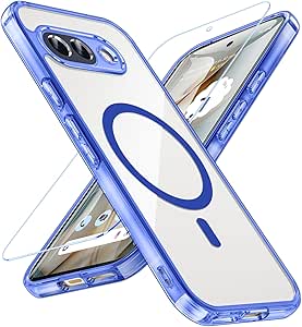 ottpluscase for Google Pixel 9A Case for MagSafe with Screen Protector, [Transparent Magnetic ...