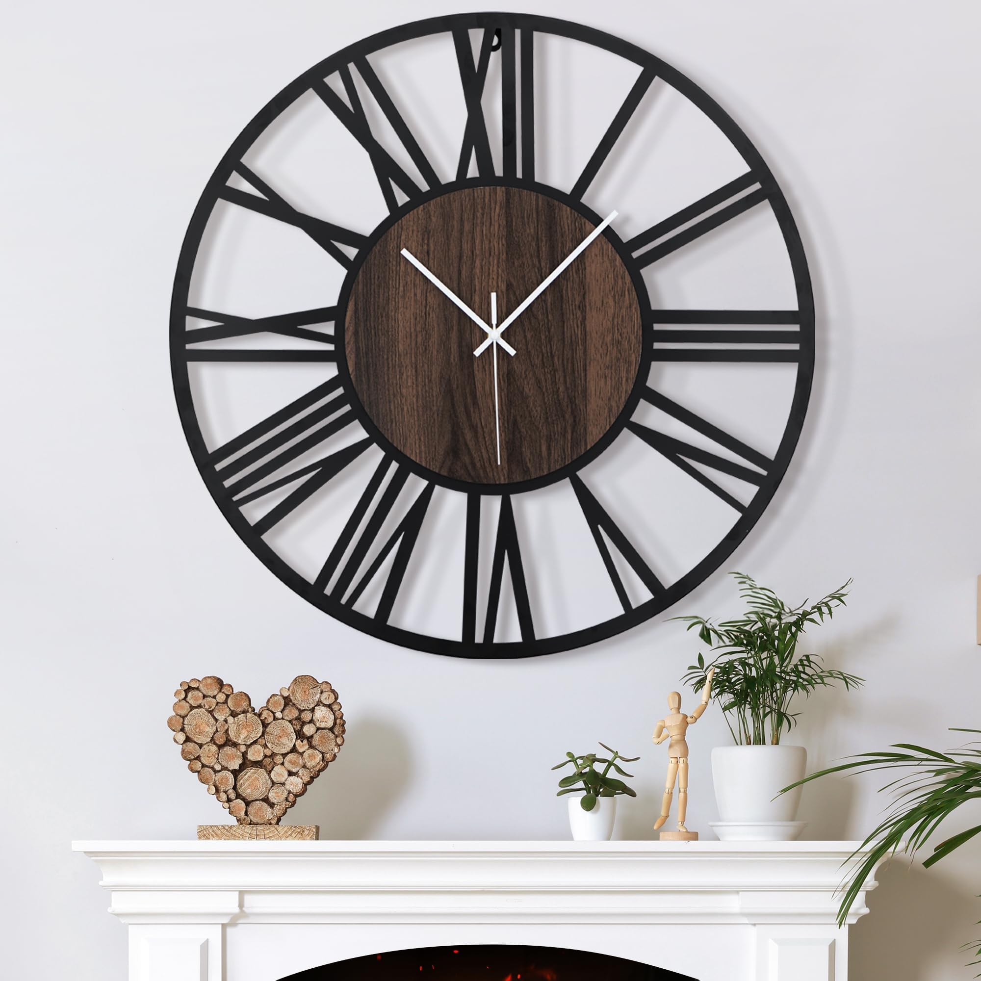 Amazon.com: Mee 2ou Large Wall Clock for Living Room Decor, 16 Inch Non Ticking Silent, Battery ...