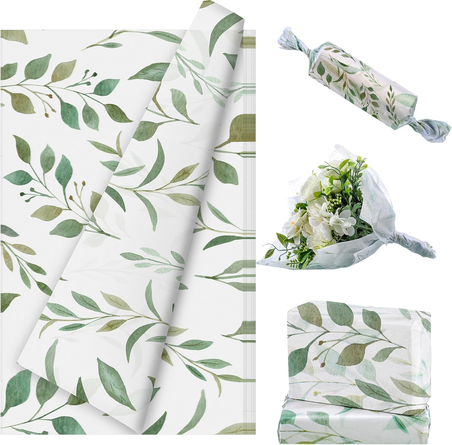 Amazon.com: Weekgrat 200 Sheets Eucalyptus Gift Wrapping Tissue Paper ...
