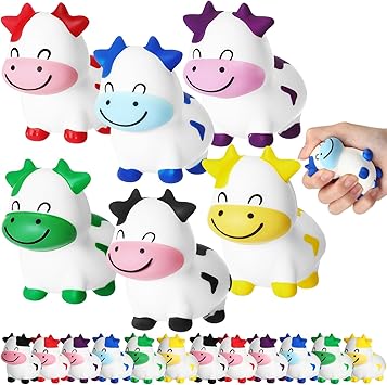 Amazon.com: Wettarn 12 Pcs Cows Party Favors Cows Foam Stress Toy ...