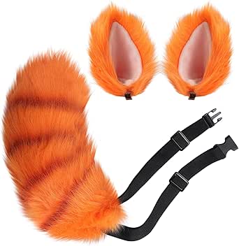 Amazon.com: Roicaholy Red Panda Ears and Tail Set, Red Panda Costume ...