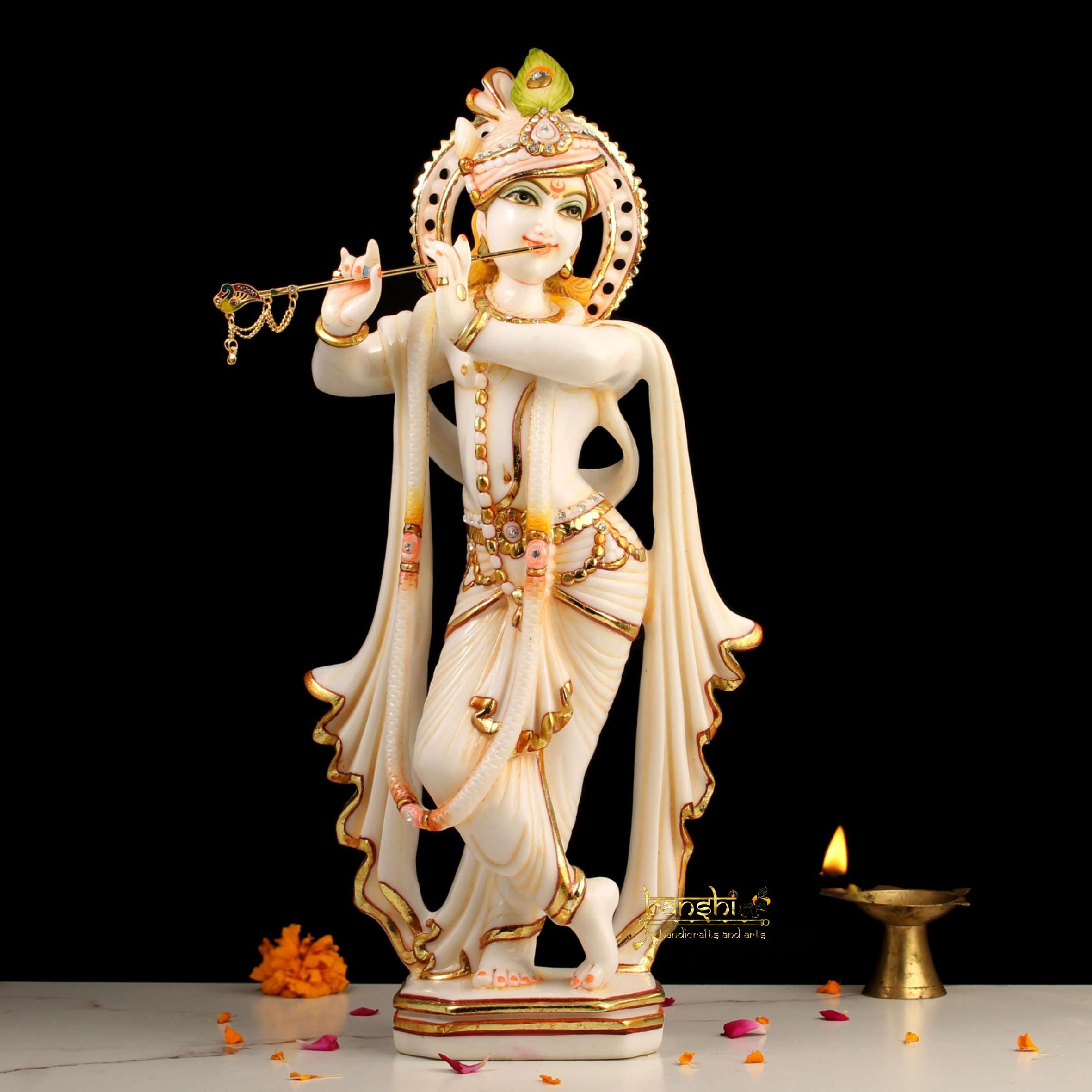 Buy Banshi Handicrafts & Arts Krishna Statue, 45cm Big Large Size Hand ...