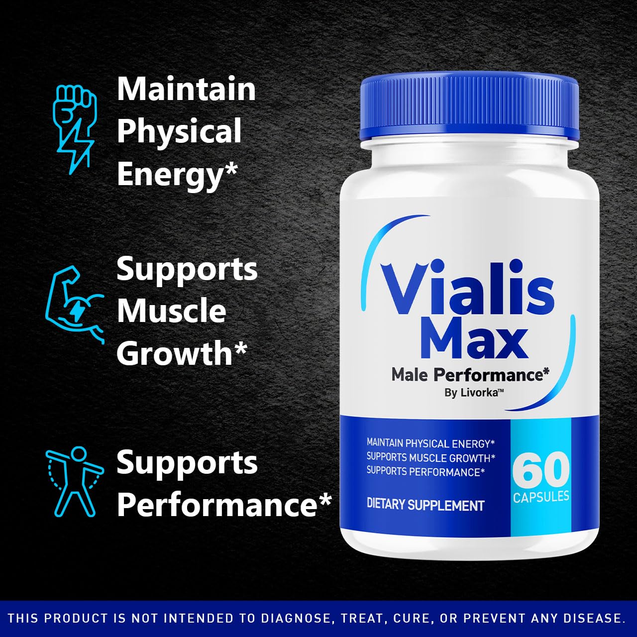 Vialis Max - Fórmula Premium de Suporte Masculino com 60 Cápsulas para ...