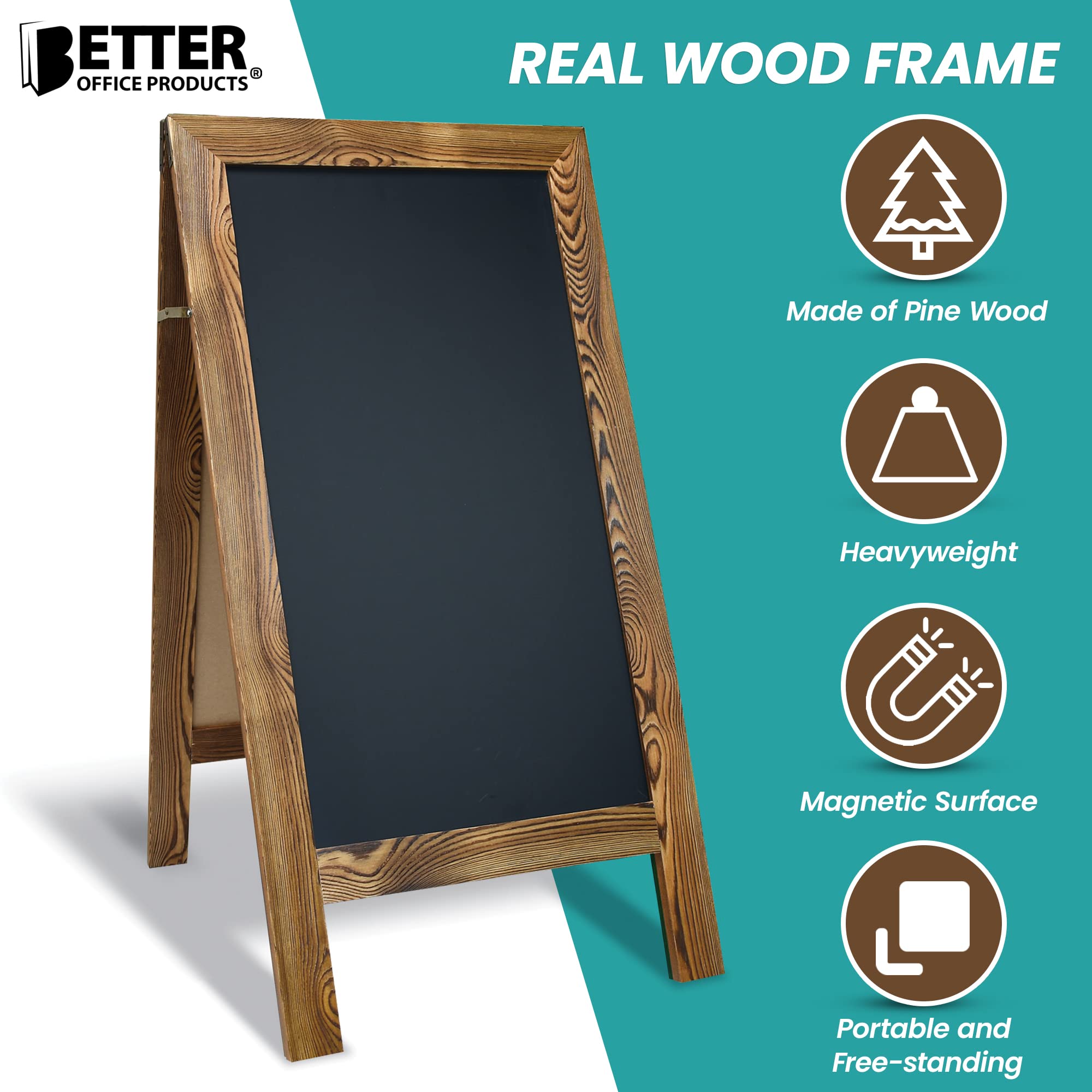 Snapklik.com : Better Office Products Magnetic A-Frame Chalkboard Sign ...