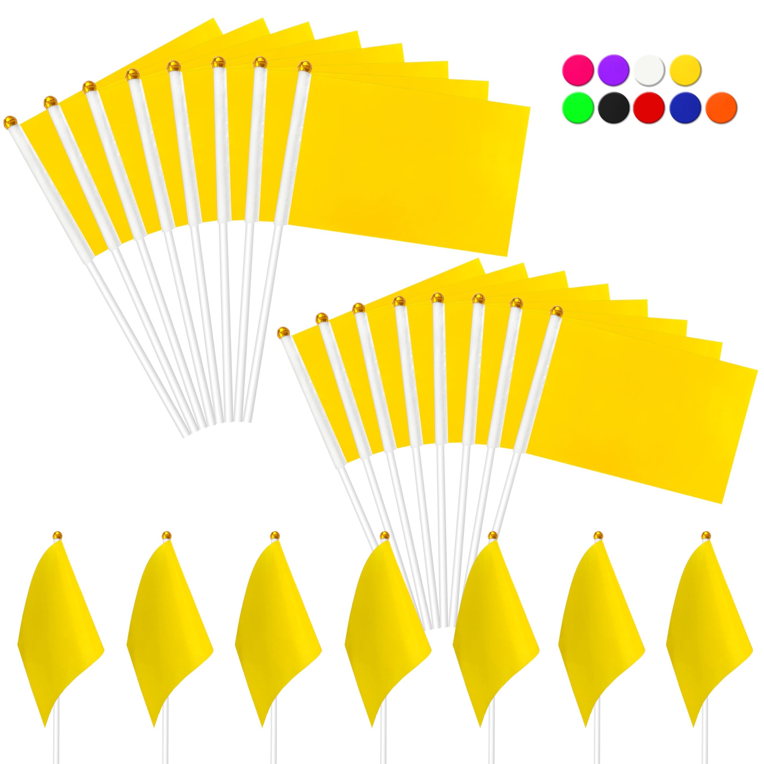 Amazon.com: KERDA 25 Pack Solid Yellow Flags Small Mini Yellow DIY ...