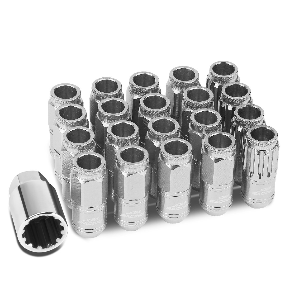 DNA MOTORING LN-ZTL-9015-125-SL 16Pcs M12 x 1.25 21mm OD/50mm Height ...