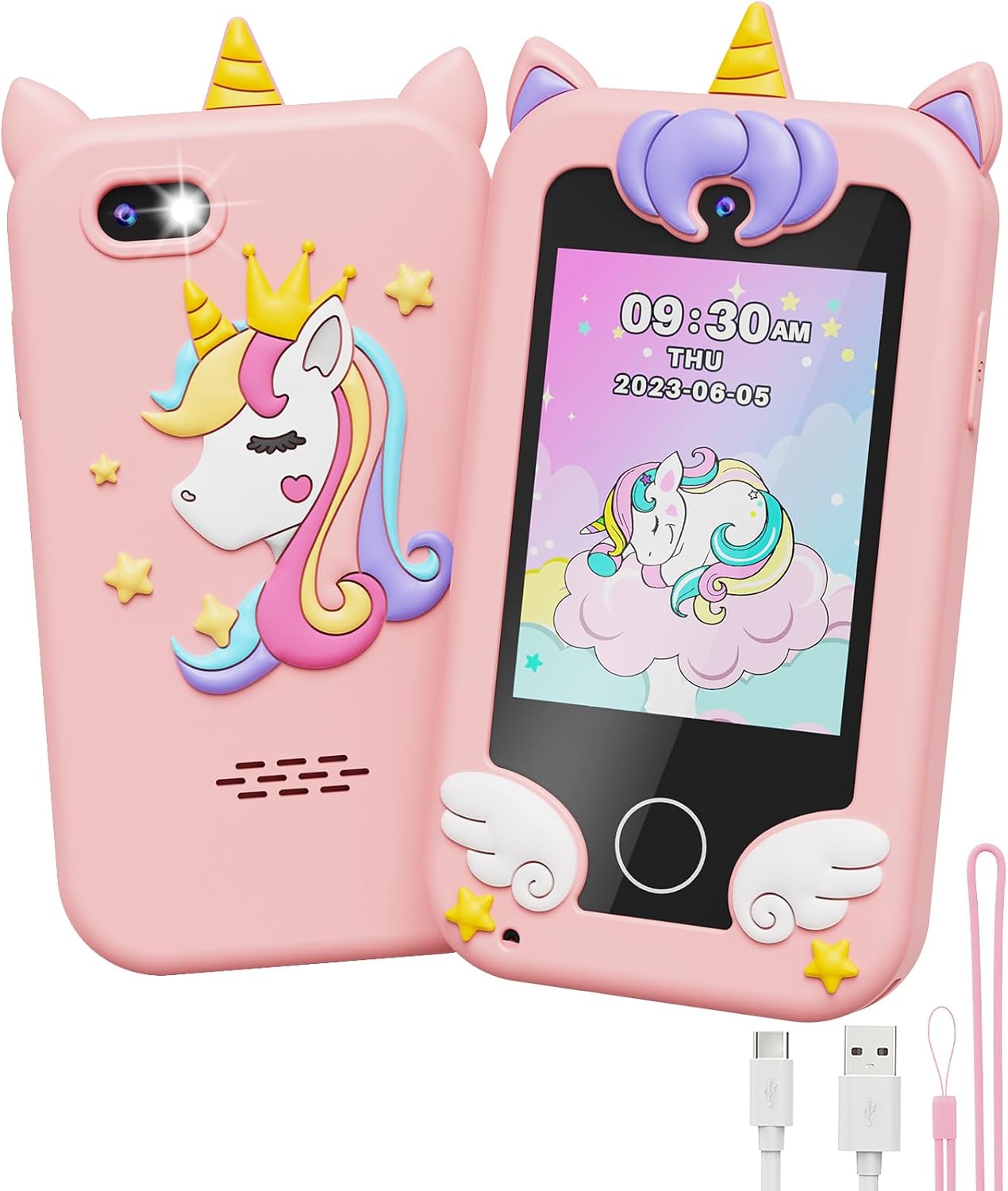 Amazon.com: UCIDCI Kids Smart Phone Toys for Girls Ages 3-7 with Dual ...