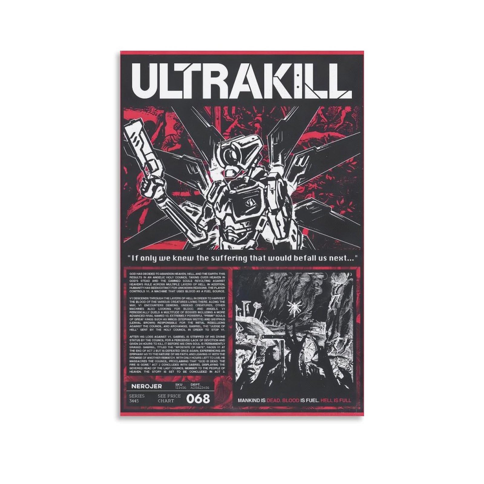 Amazon.com: Game Ultrakill Canvas Wall Art Poster Canvas Wall Art ...