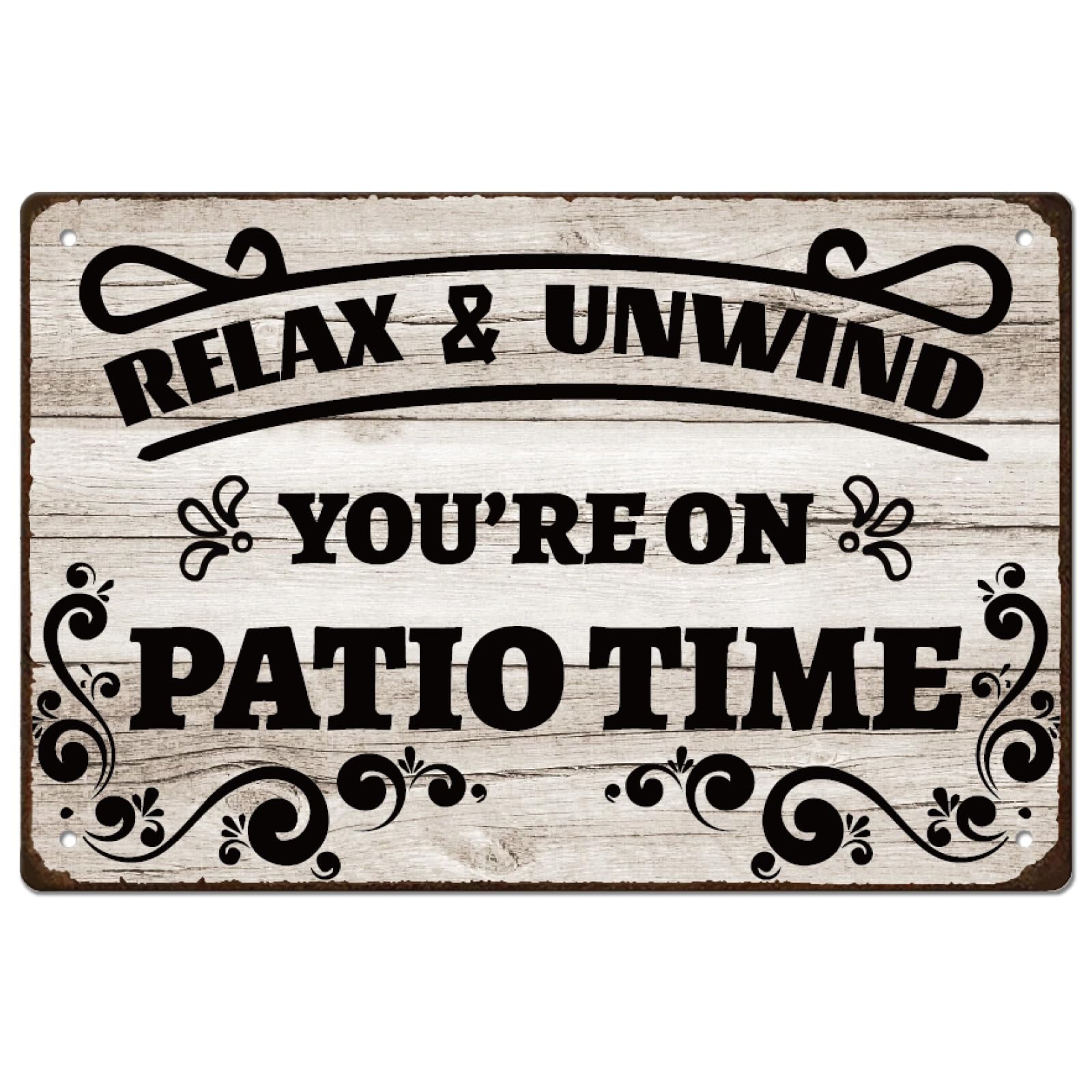SUPERDANT Tin Sign Patio Time Metal Tign Sign Relax & Unwind Metal ...