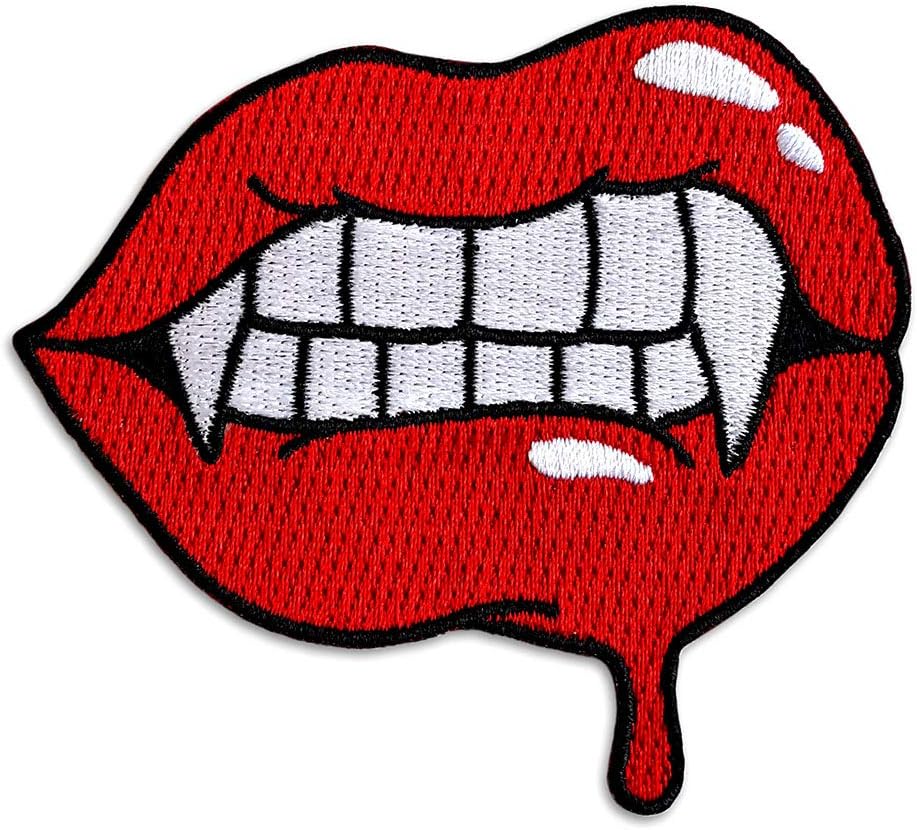 Amazon.com: Iron On Vampire Fangs Embroidered Patch : Arts, Crafts & Sewing
