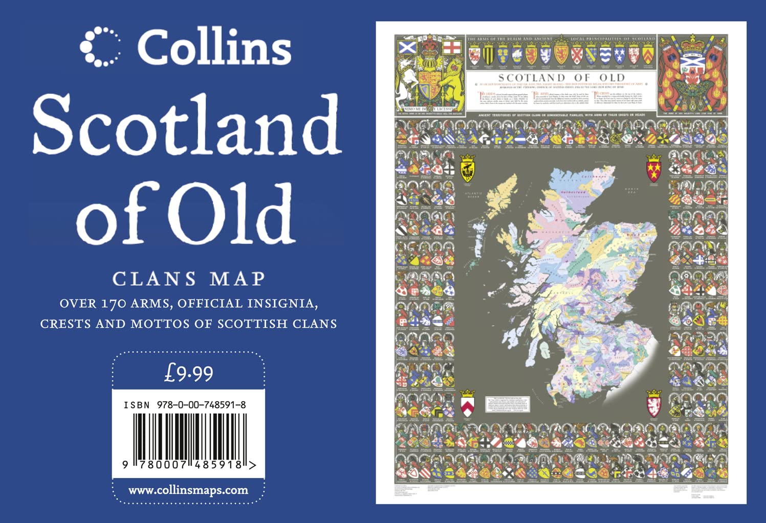 Collins Scotland of Old Wall Map: Clans Map of Scotland : Collins Uk ...