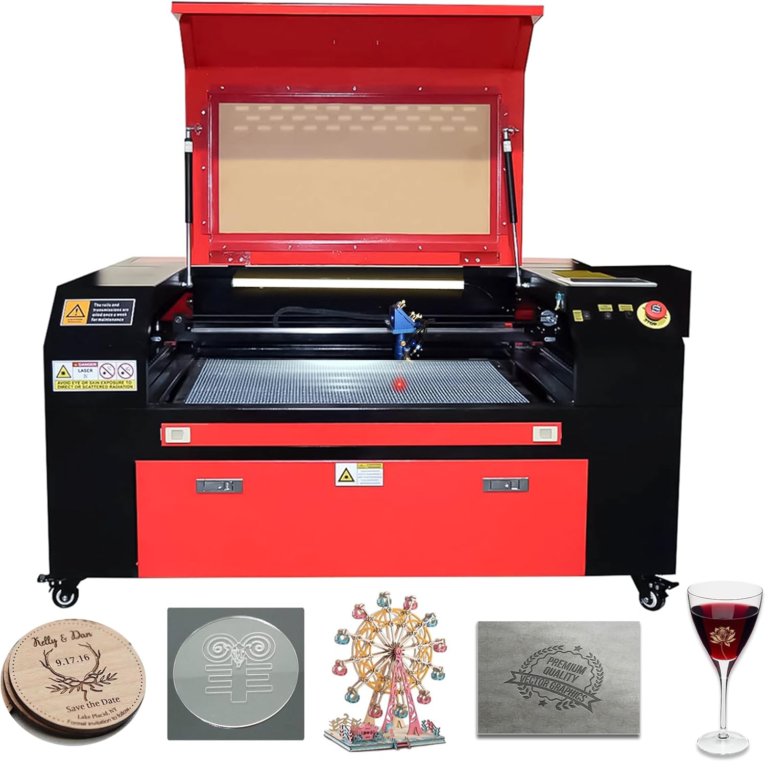 CO2 Laser Engraver, 80W CO2 Laser Cutter with 2-Way Pass Air Assist, 28 ...