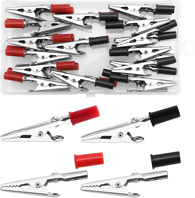 VooGenzek 30 PCS Metal Alligator Clips Electrical Test Clamps ...
