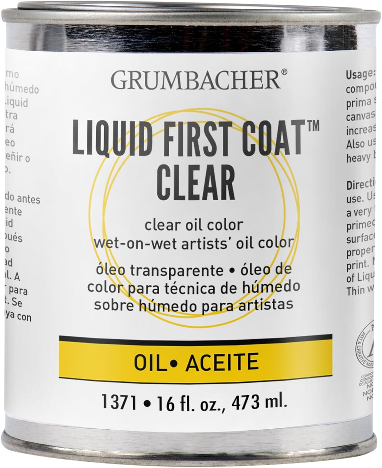 Amazon.com: Grumbacher Liquid First Coat for Oil Paint, Clear, 16 fl ...