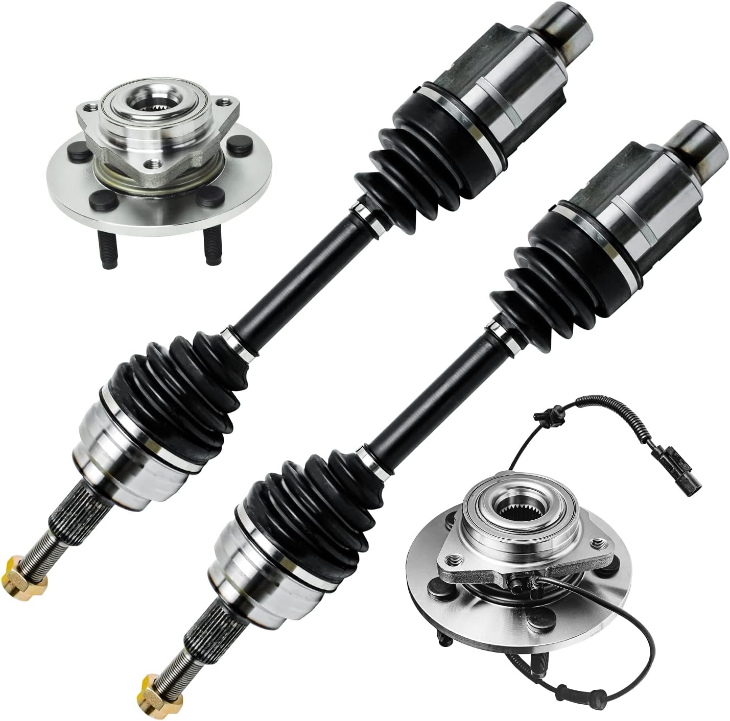 Amazon.com: Detroit Axle - 4WD Front CV Axles Wheel Bearing Hubs for ...