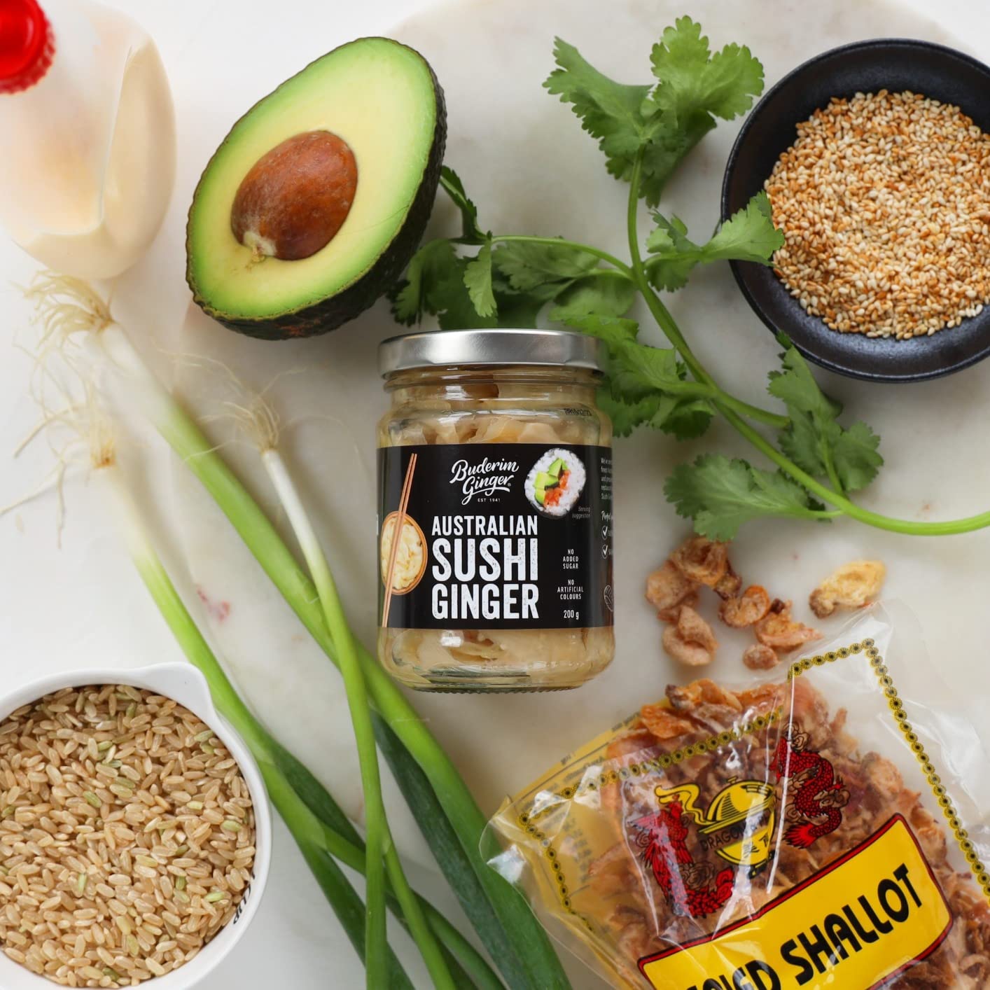 Buderim Ginger Australian Sushi Ginger – Made with Fresh Ginger, 200g ...