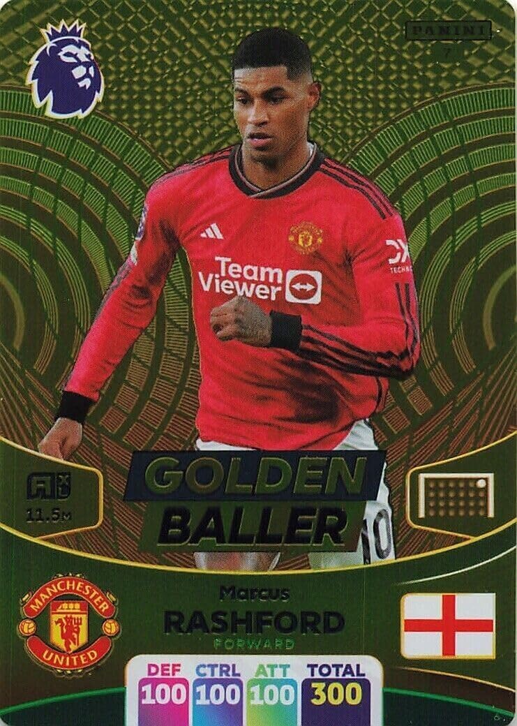 Panini Premier League 2023 2024 Marcus Rashford Golden Baller Trading ...