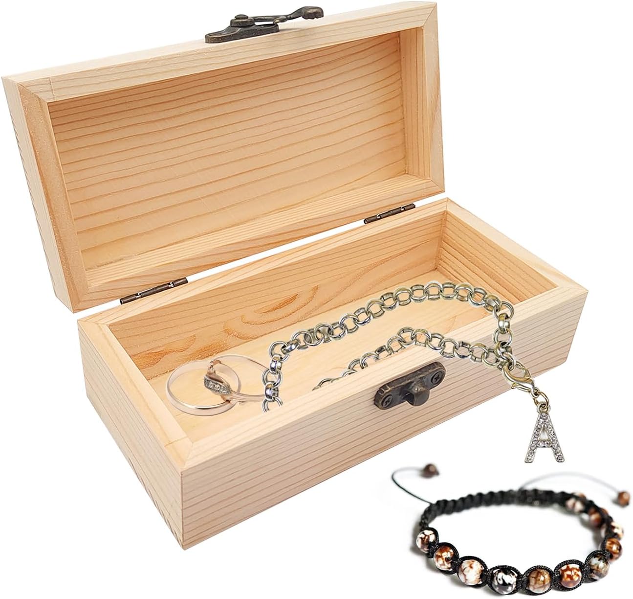 Amazon.com: itechpanda Unfinished Wooden Box Unpainted Gift Wood Boxes ...