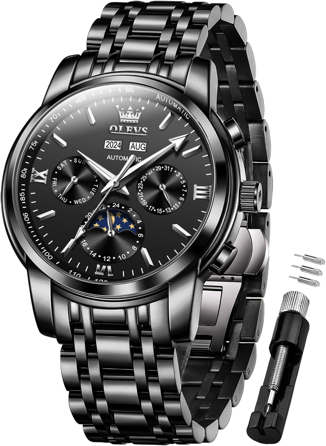 OLEVS Automatic Mens Watches Self Winding Mechanical Business Luxury ...