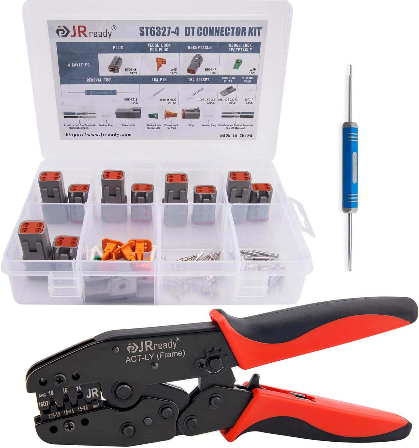 Amazon.com: JRready Deutsch Crimp Tool ACT-LY-16DT with deutsch connector 4 pin : Automotive