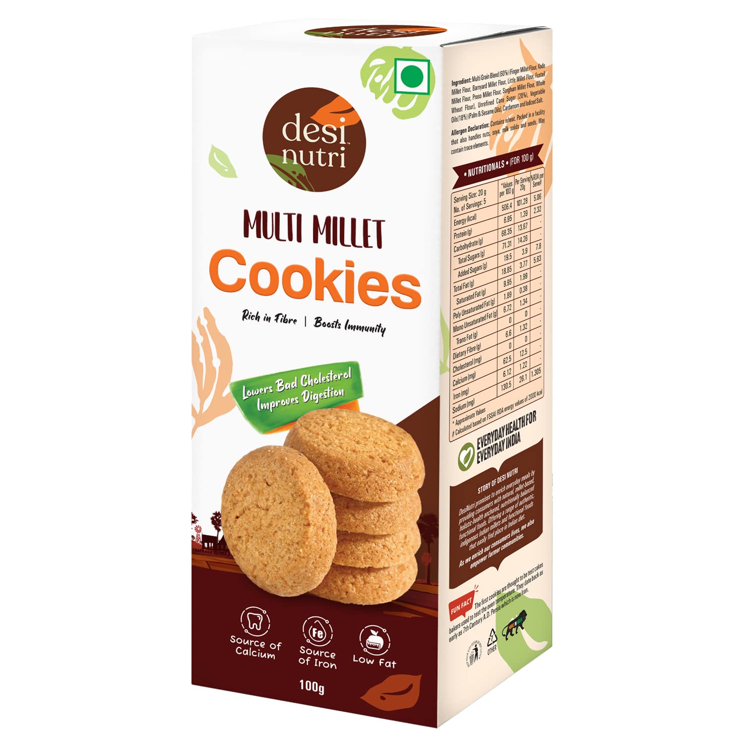 Amazon.com: Desi Nutri Multi Millet Cookies | Ready to Eat Cookies ...