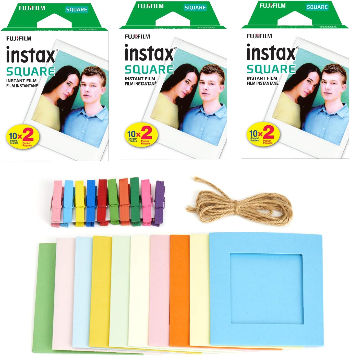Amazon.com : 3X Fujifilm Instax Square Instant Film (60 Exposures ...