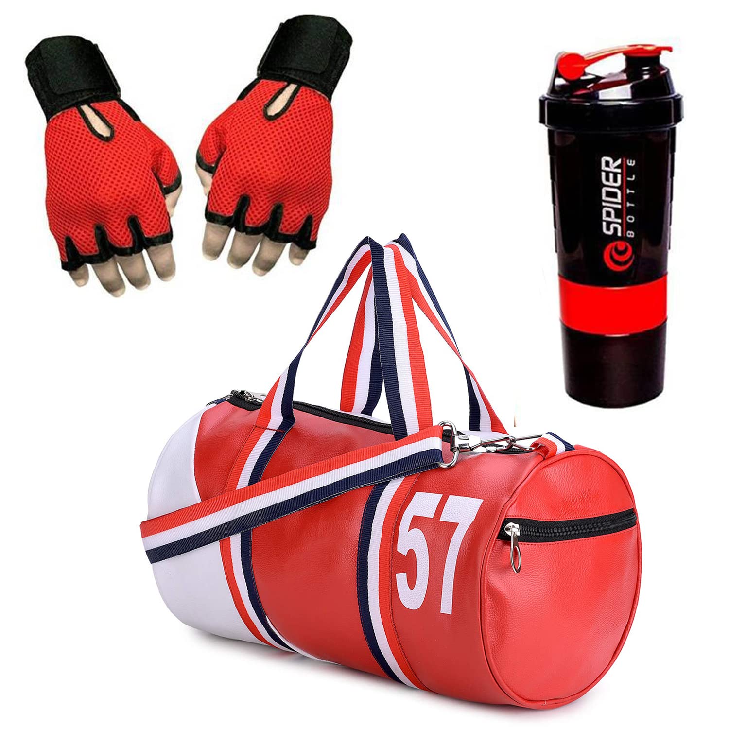 Buy GROUPERS Duffle PU Leather Bag with Shaker Bottle-500ml ...
