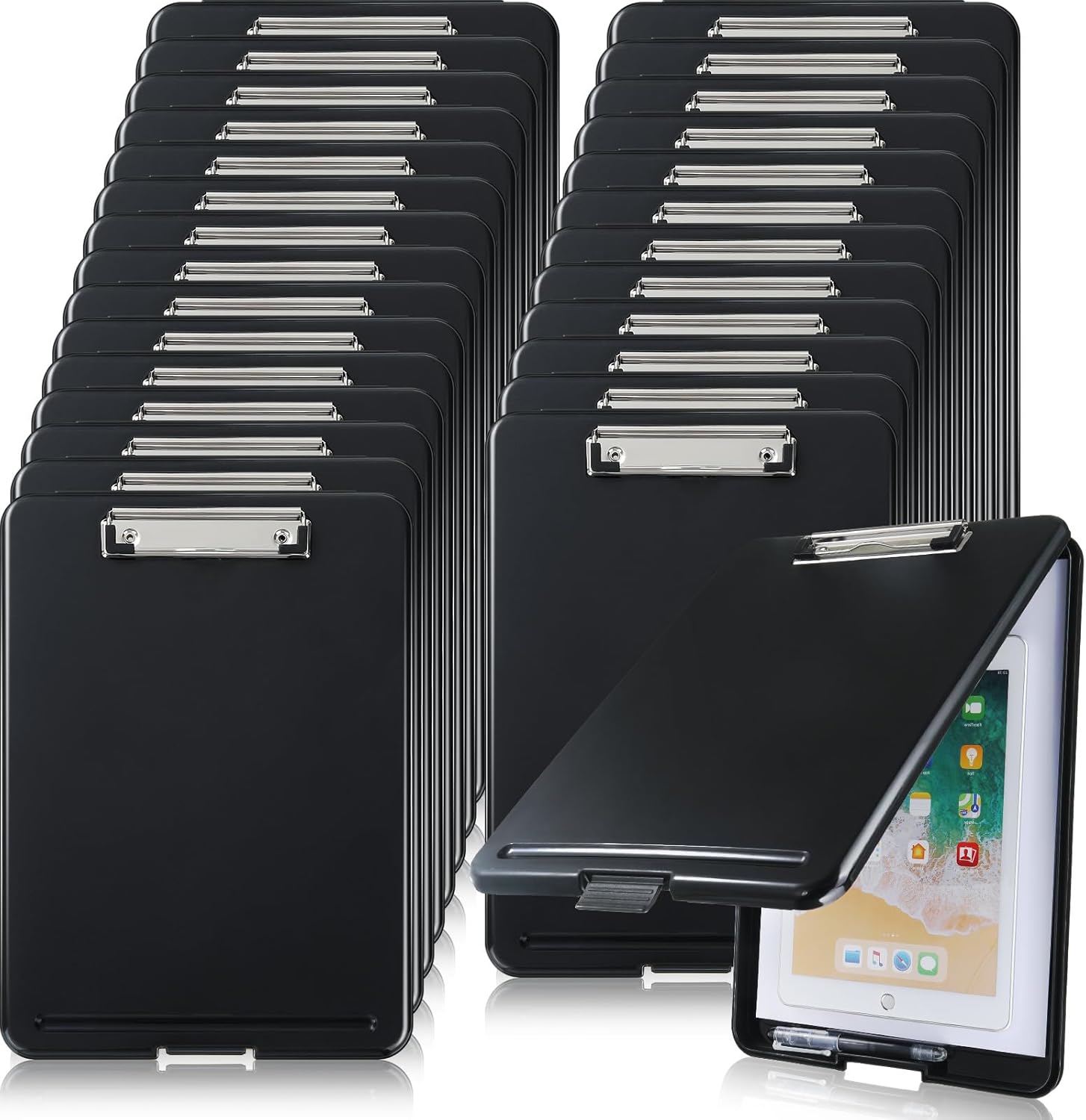 Lincia 28 Pack Thick Storage Black Clipboard Bulk with 150 Sheets A4 ...