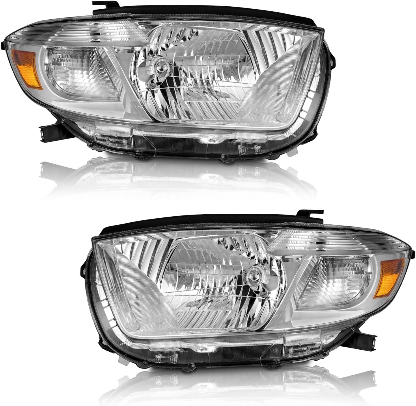 Amazon.com: WEELMOTO Headlights for 2008-2010 Highlander Headlight ...