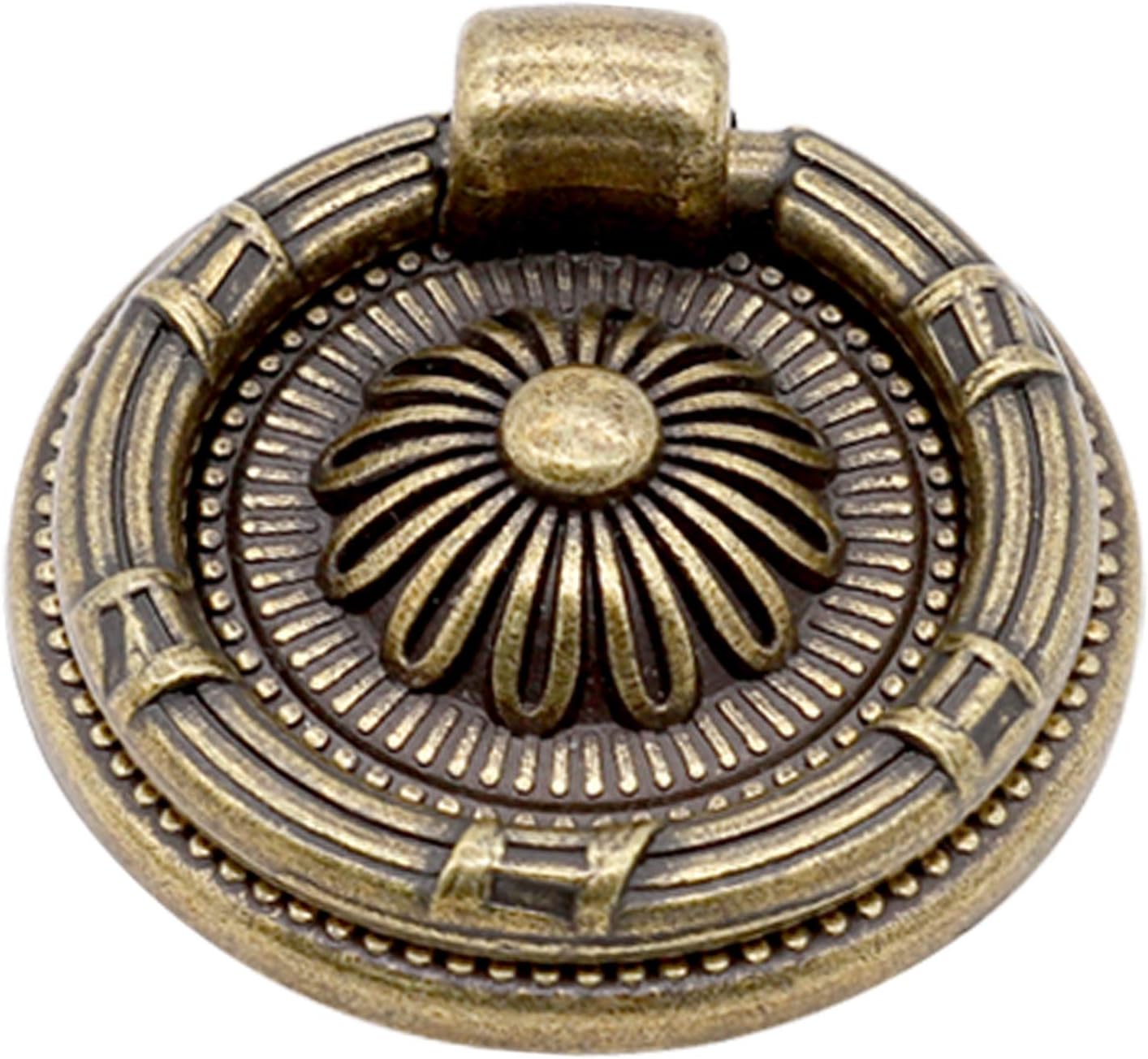YFJG Drop ring drawer pulls dresser knobs Brass Oil-Rubbed Bronze 2 inch Diameter Cupboard Ring ...