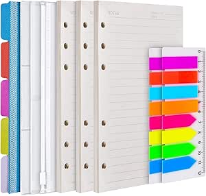Amazon.com : A6 Refill Paper, 3 Pack 6 Ring Planner Binder refillable ...