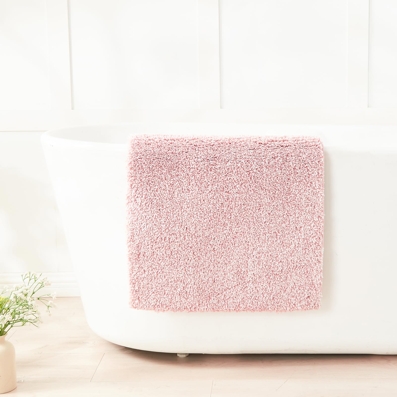 Amazon.com: Douceur Pink Bathroom Rugs Non Slip, Luxury Thick Plush ...