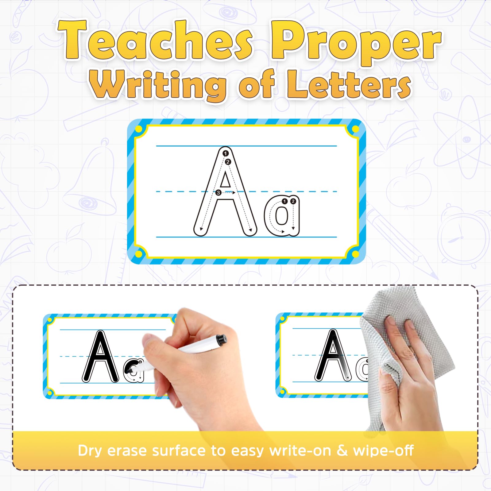 Alphabet Learning Pocket Chart For Kids - ABC Flash Cards, Letter ...