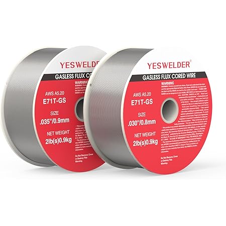 YESWELDER Flux Core Gasless Mig Wire, Mild Steel E71TGS .030+.035 ...