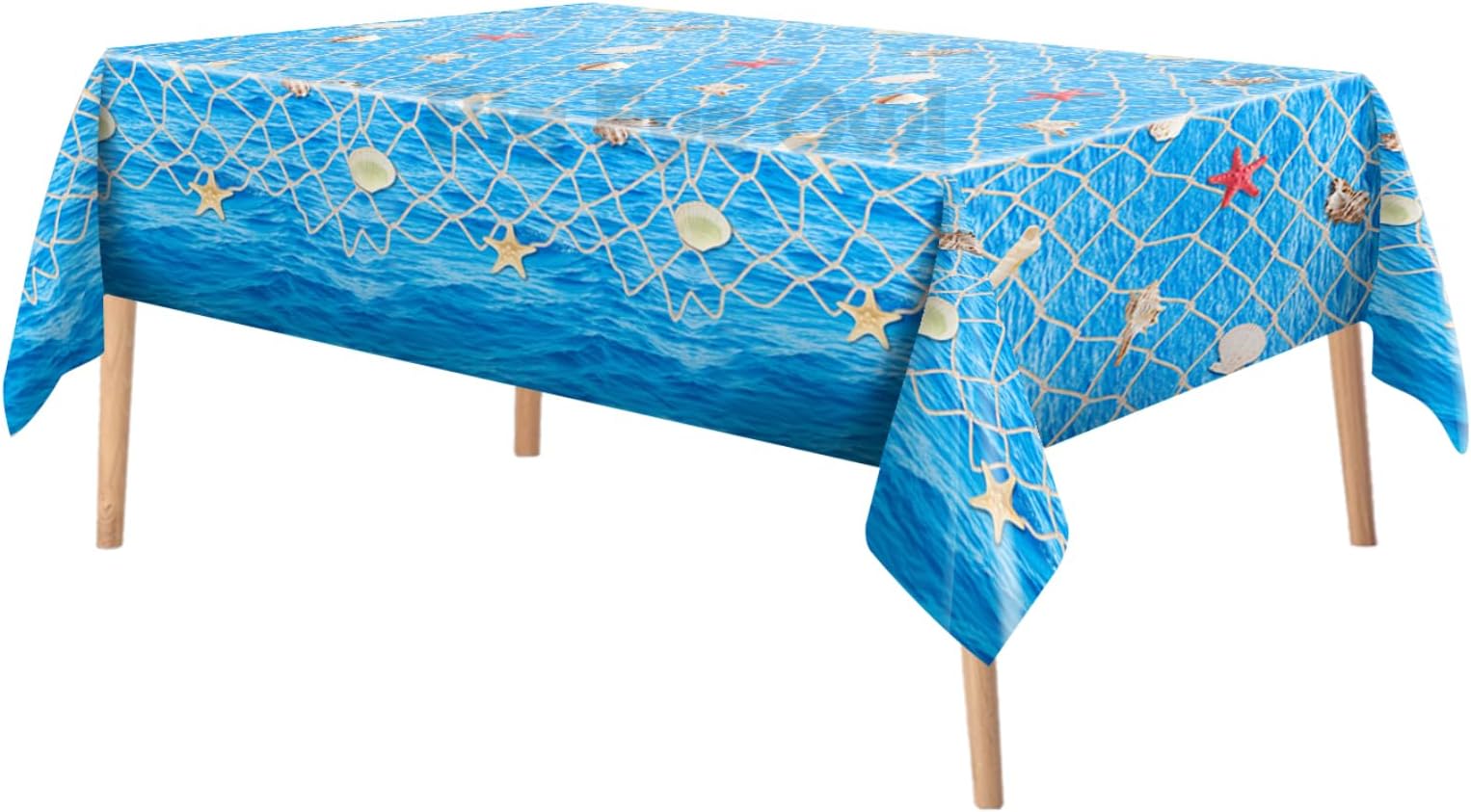 Amazon.com: 8 Pcs Fish Net Decorative and Tablecloth Set, Ocean Waves ...