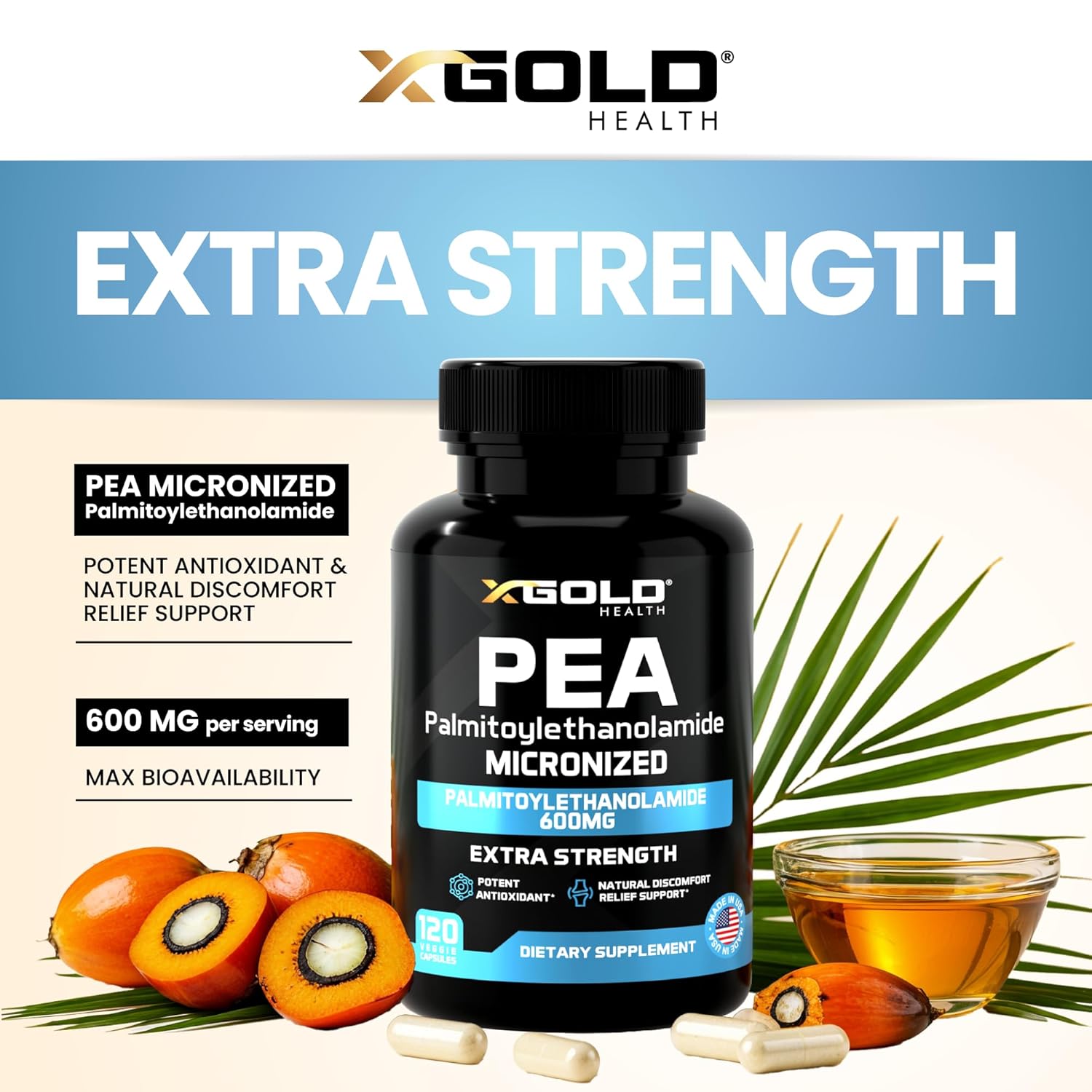 Suplemento de Palmitoiletanolamida PEA 600 mg | PEA Micronizado 99% ...