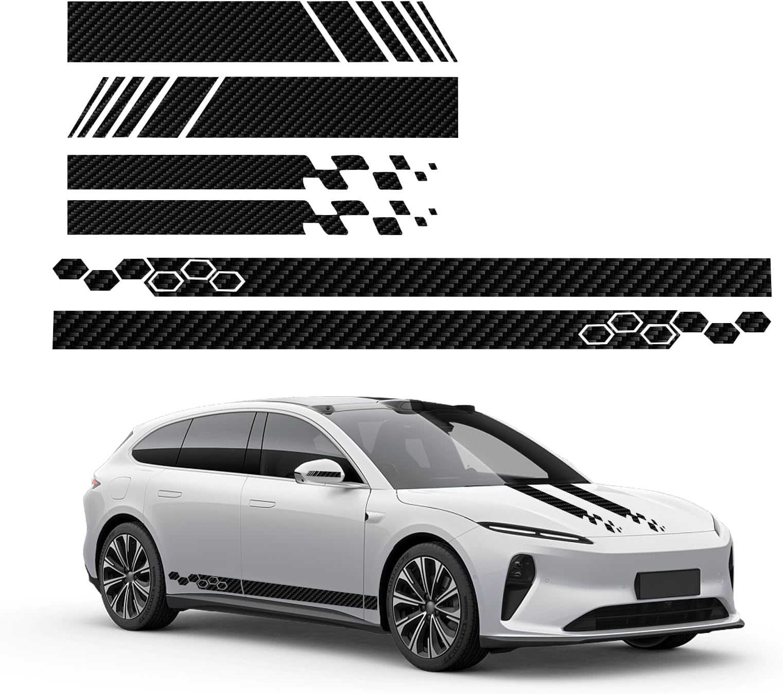 Amazon.com: Augeny 6PCS Car Hood Stripe Stickers, Racing Sport Vinyl ...