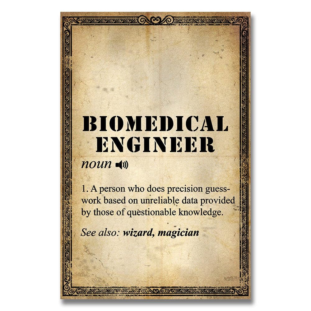 Amazon.com: Biomedical Engineer Funny Definition Poster, Canvas Boho ...