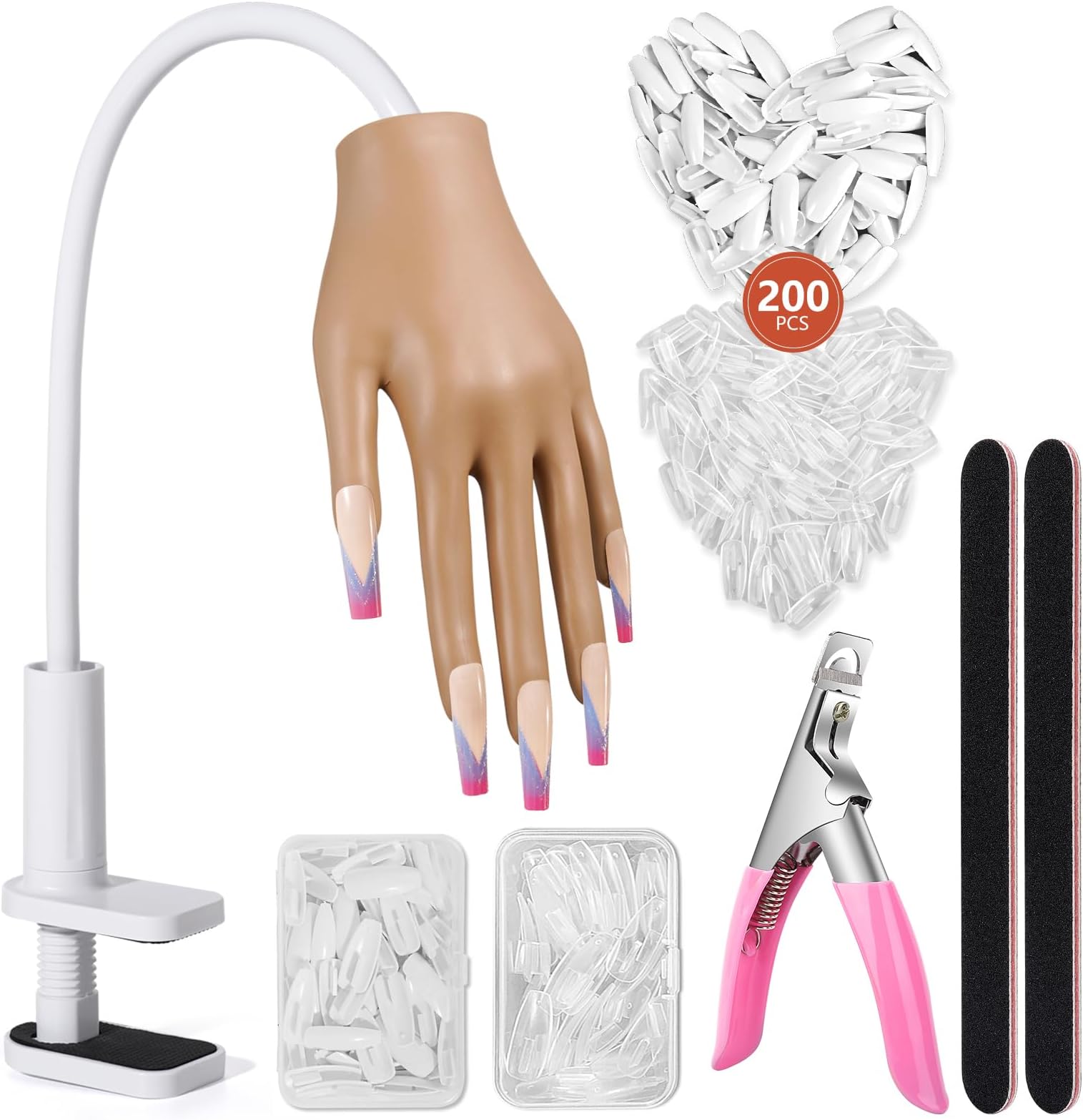 Amazon.com: Wilfniee Practice Hand for Acrylic Nails: Nail Tips Won't ...