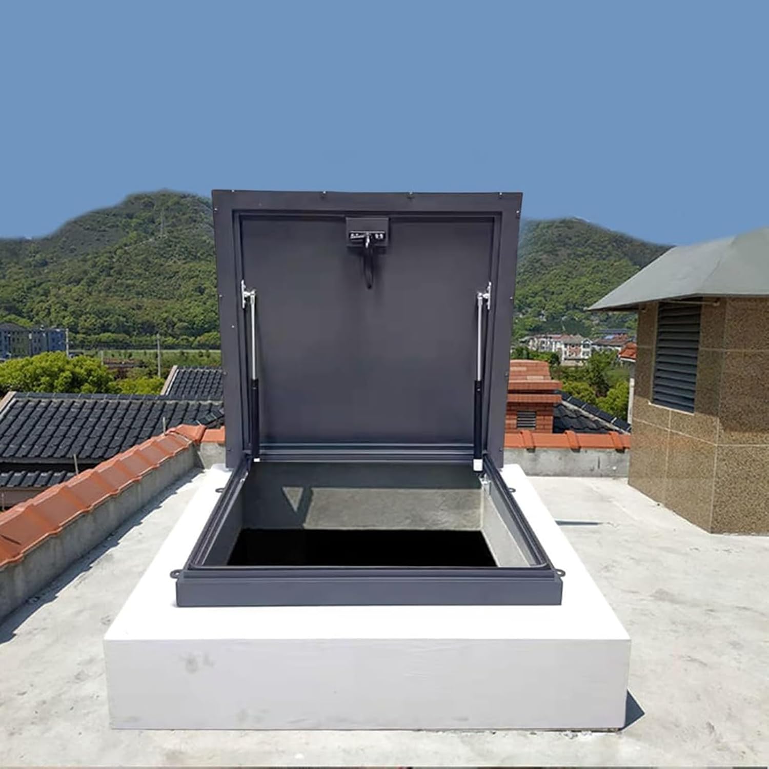 Roof Hatch Roof Vent Escape Hatch, Aluminum Roof Access Hatch Cover ...