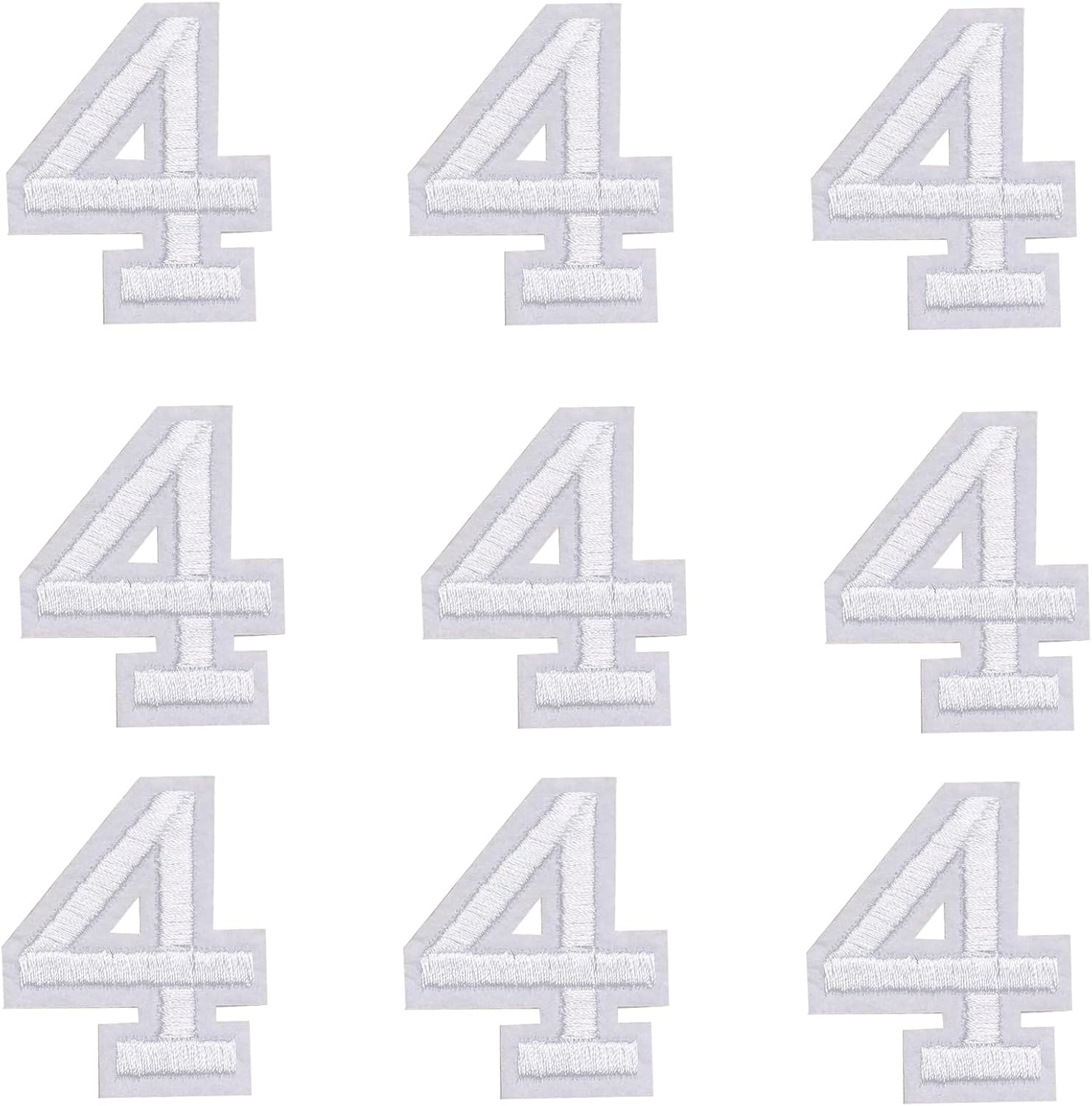 Amazon.com: GYGYL Iron on Number Patches, 9PCS of 2 Inch White Number 4 ...