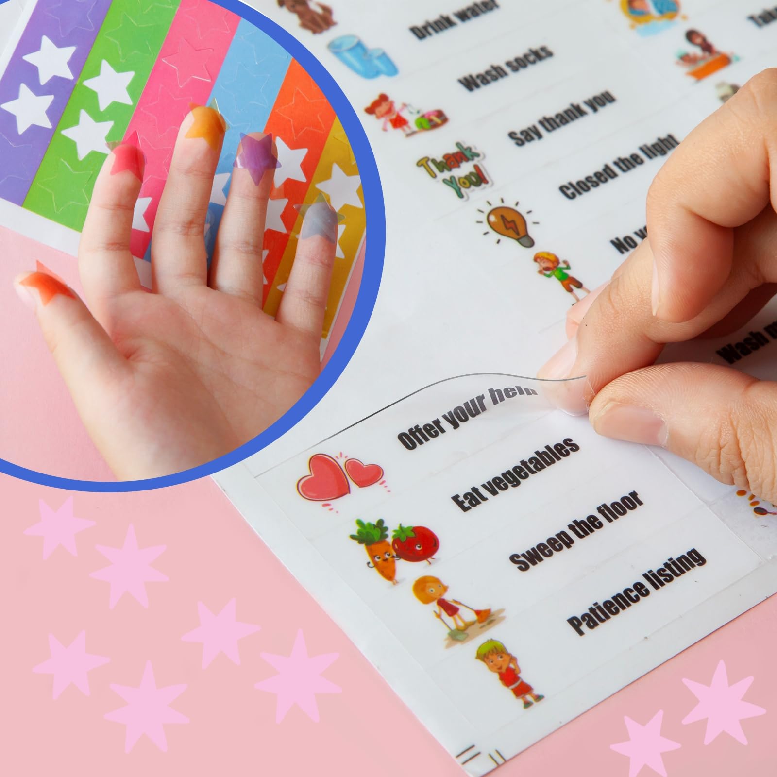 Snapklik.com : Behavior Chart For Kids - Reusable Star Stickers For ...