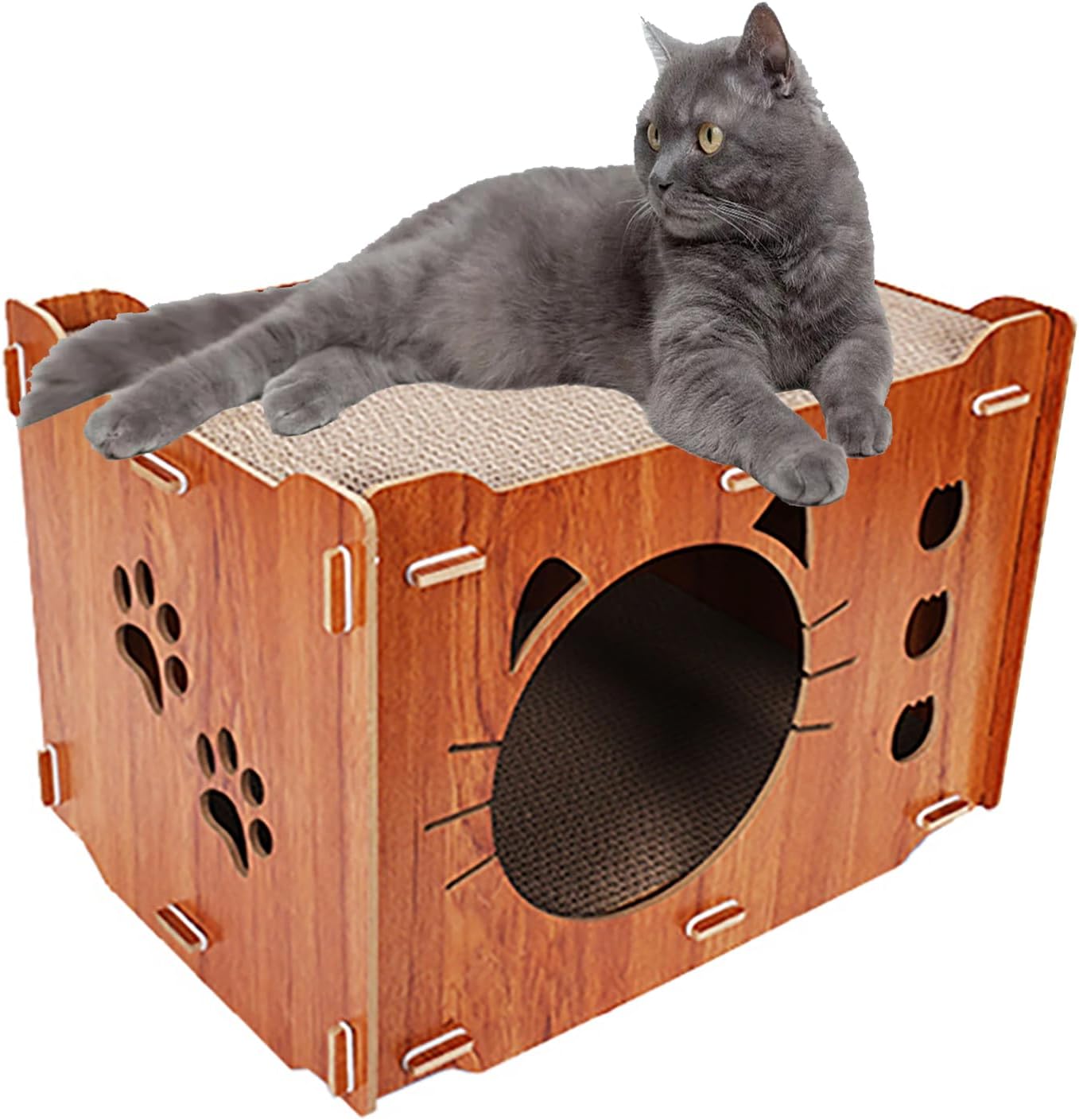 Amazon.com : Cardboard Cat House Cat Scratch House with 2 pcs Cat ...