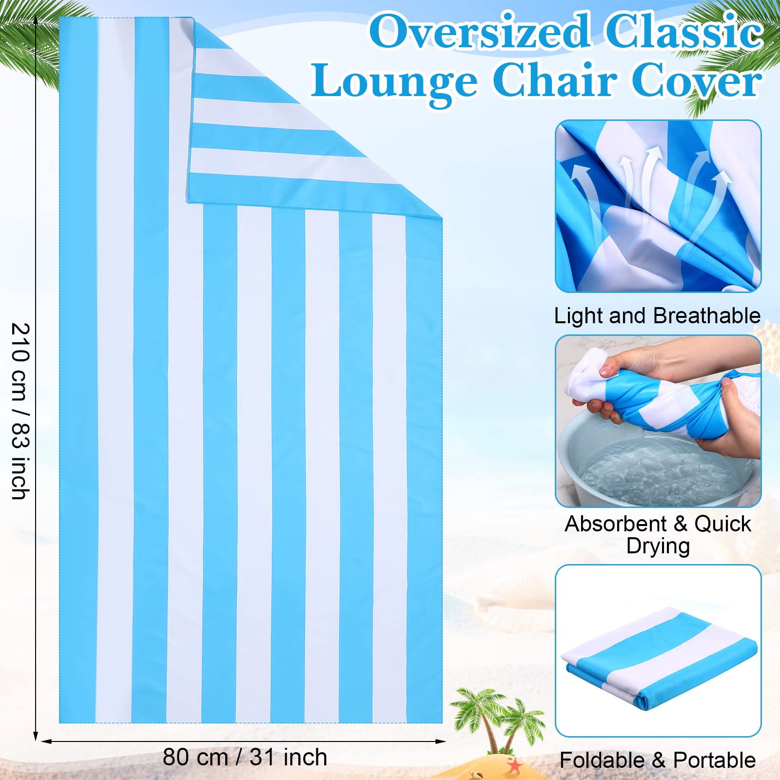 12 Pack Oversized Lounge Chair Cover Towel Bulk 32" x 83" Microfiber ...