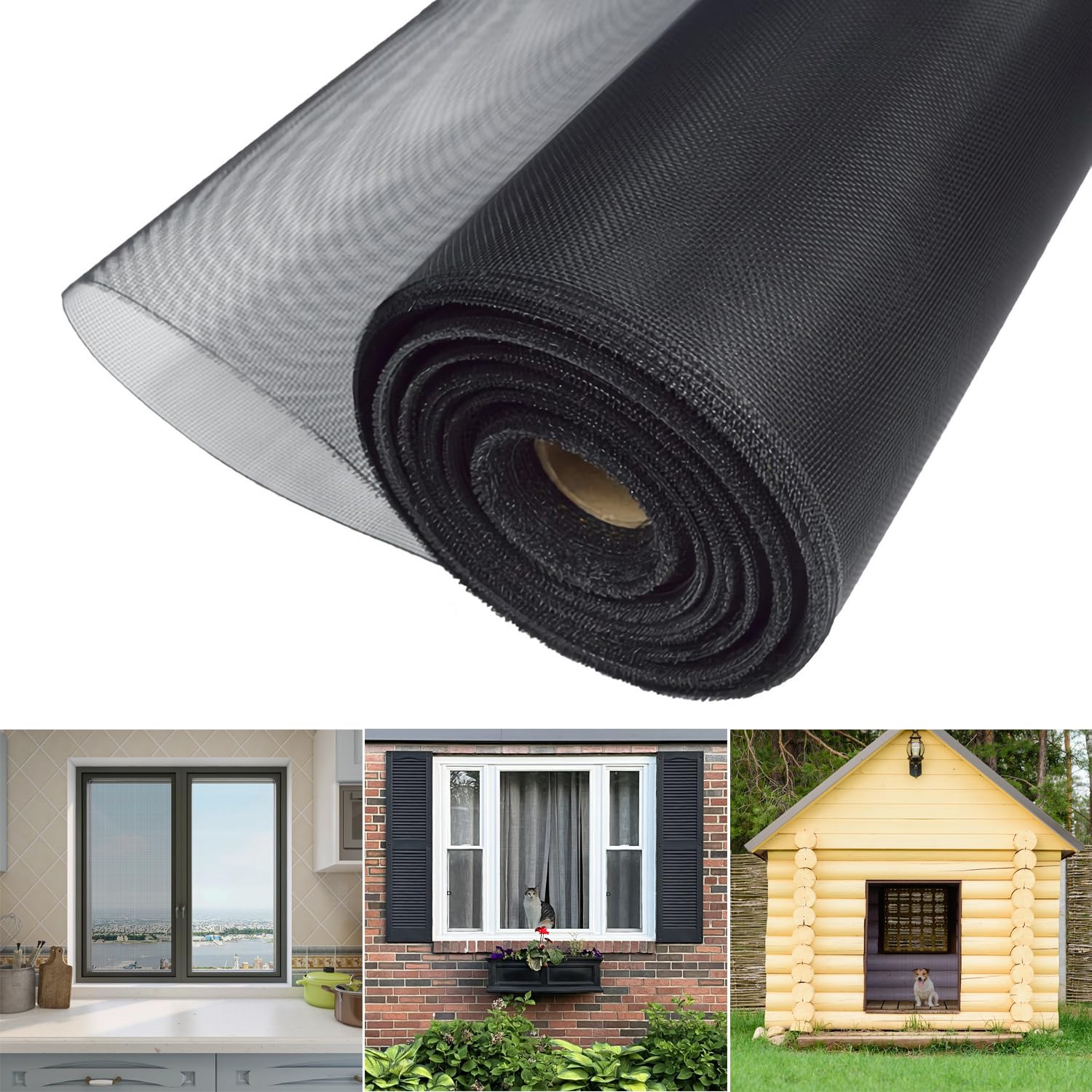 Snapklik.com : 304 Stainless Steel Mesh Black Window Screen Roll 39IN X ...